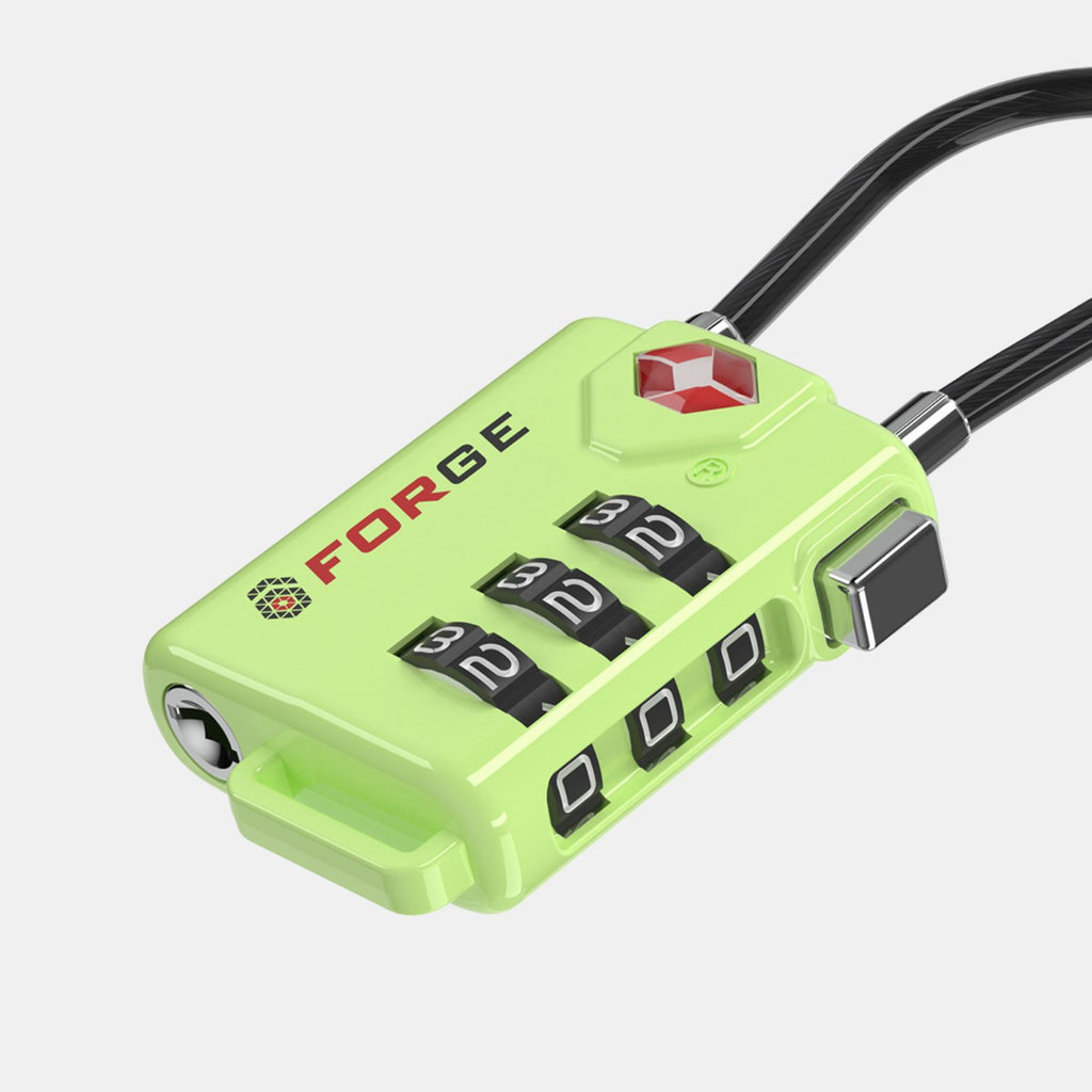 TSA Approved Cable Luggage Lock with Easy-to-Read Dials, Green 2 Locks ...