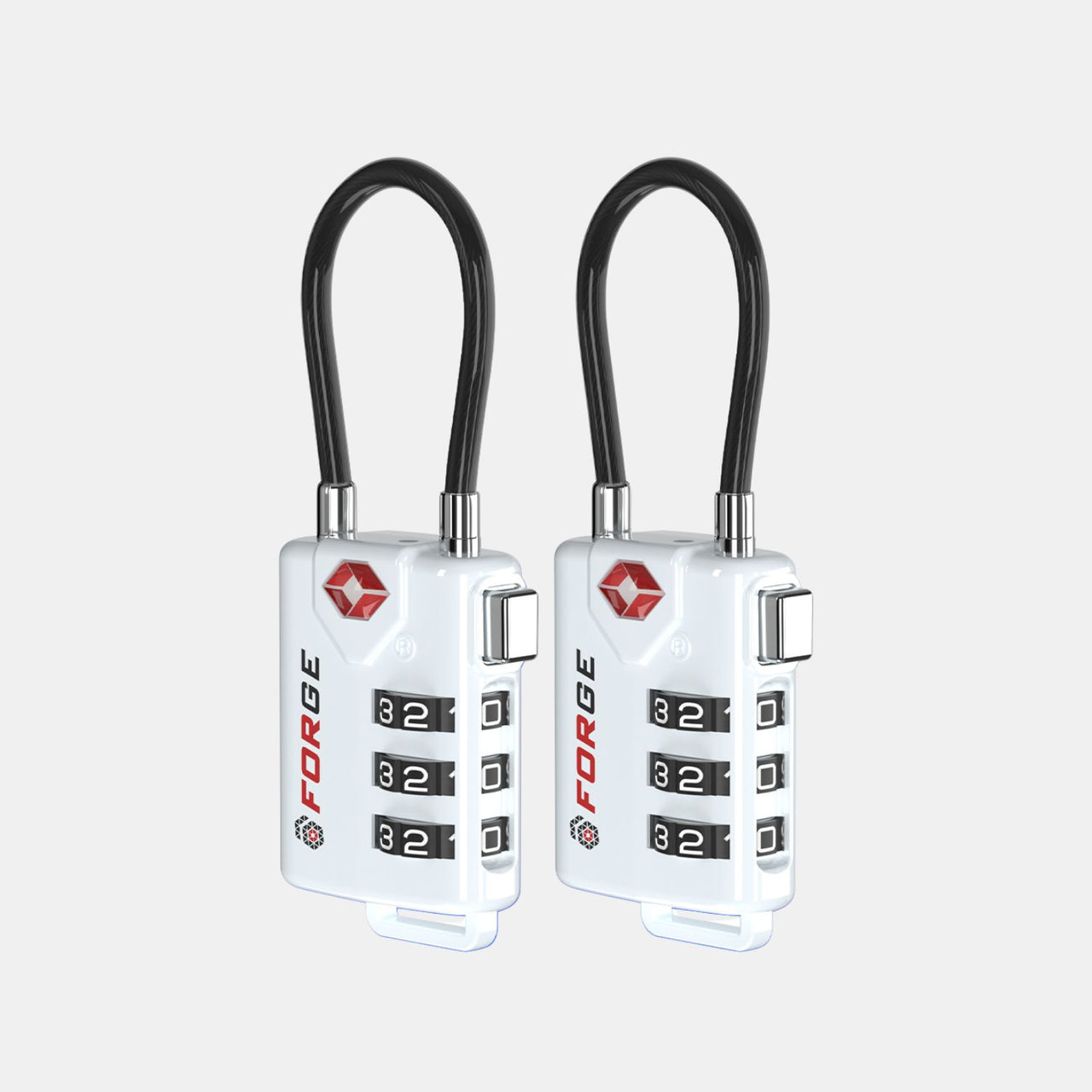 TSA Approved Cable Luggage Lock with Easy-to-Read Dials, White 4 Locks ...